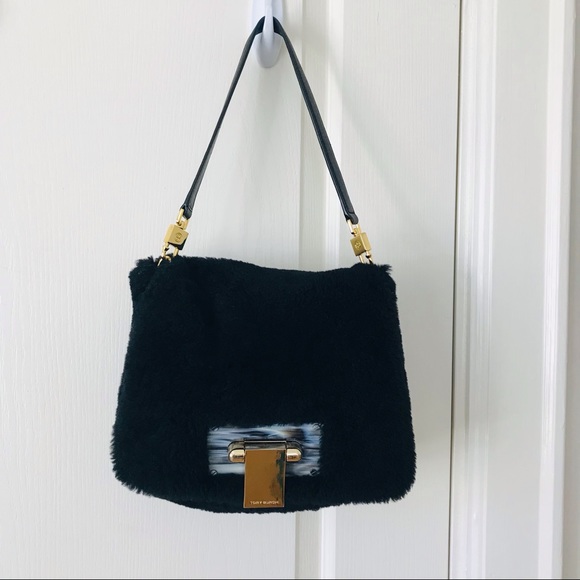 Tory Burch | Bags | Tory Burch Fun Fur Black Lamb Shearling ...
